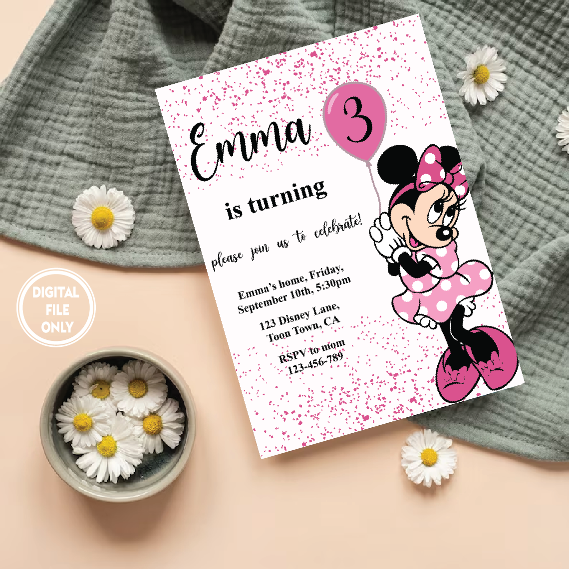 Personalized File Minnie Mouse Invitation Minnie Cute Invite | Inspire ...