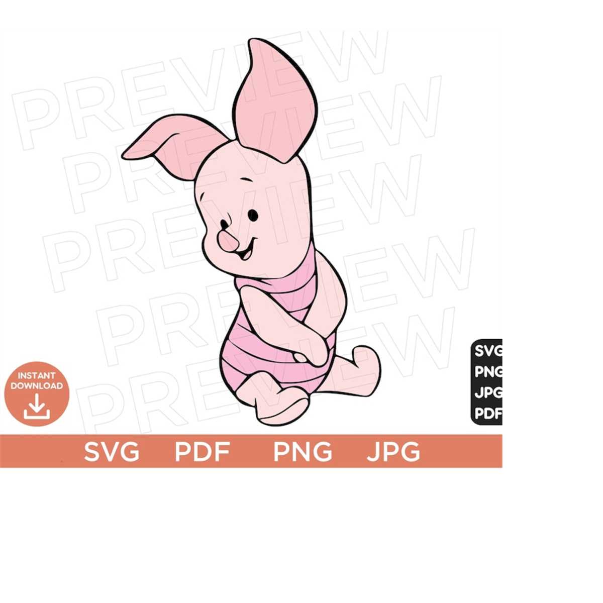 Baby Piglet Svg, Winnie Pooh SVG PNG, Pooh Svg, Bear Svg cli | Inspire ...