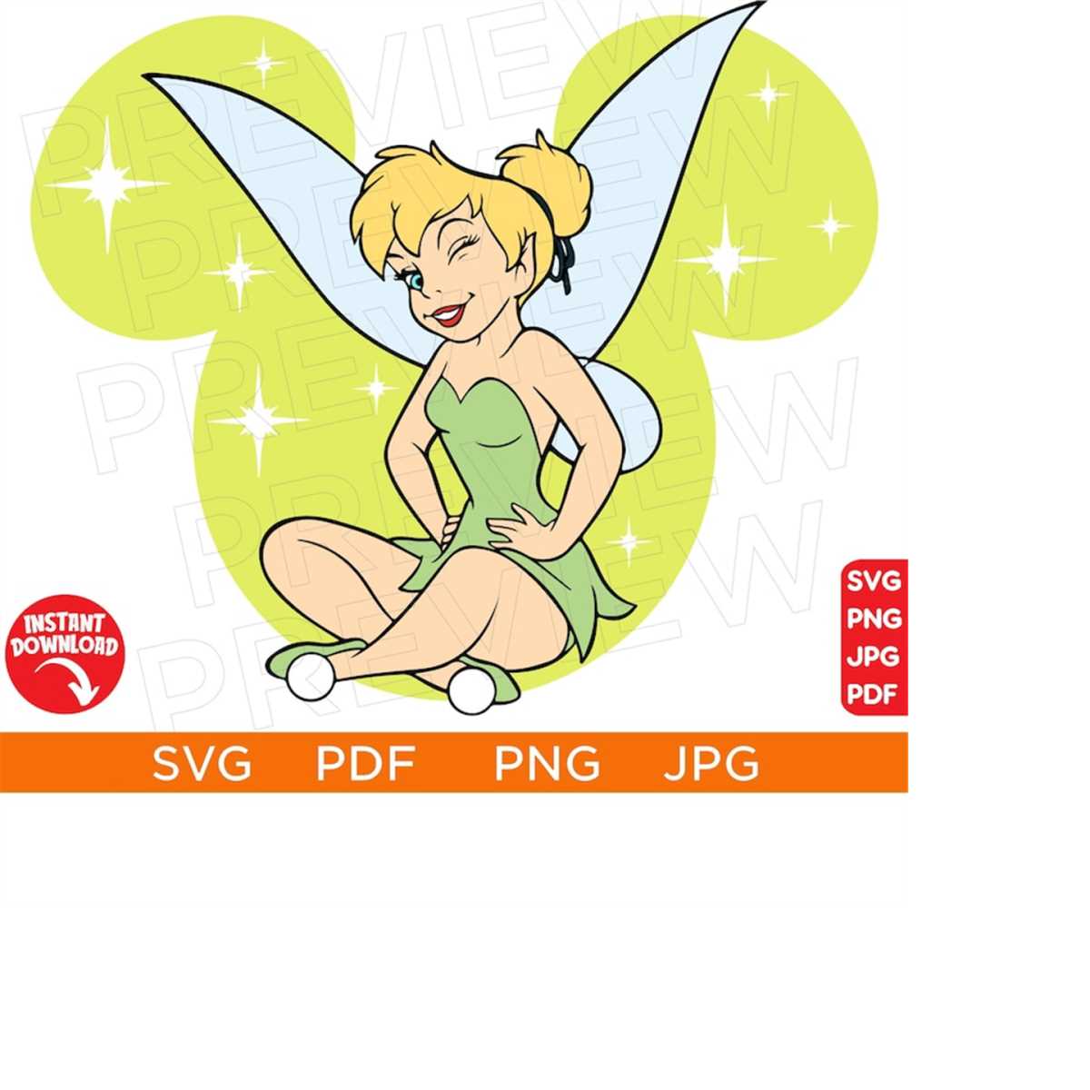 Tinkerbell Vector SVG, Peter Pan SVG, Disneyland Ears clipar - Inspire ...
