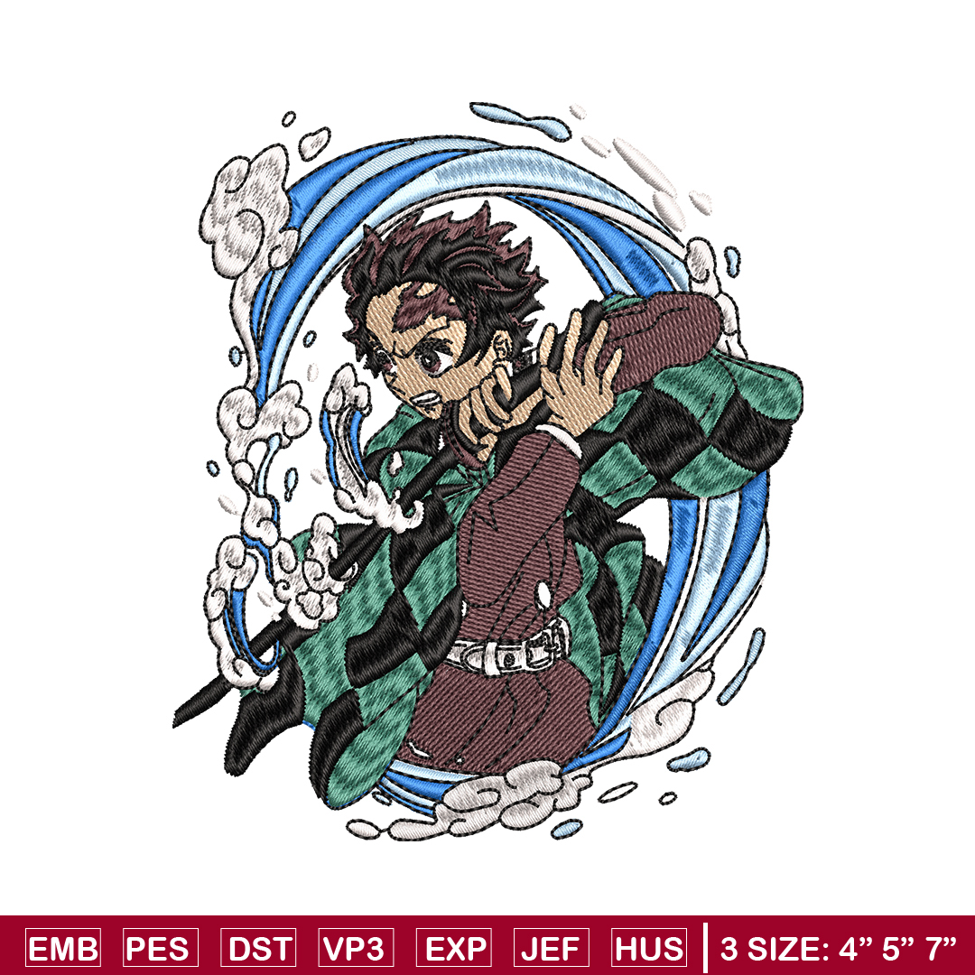 Tanjiro water breathing embroidery design, Kimetsu no Yaiba | Inspire ...