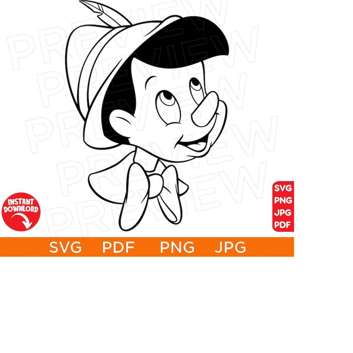 Vector Pinocchio SVG Disneyland Ears Pinocchio Disneyworld m | Inspire ...