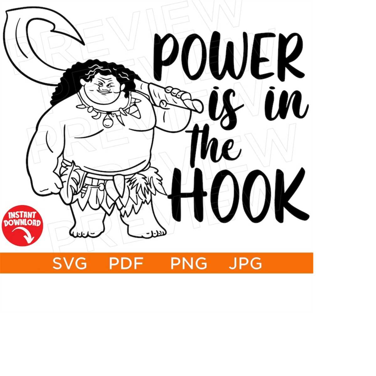 Power is in the hook Maui Svg, Moana SVG Princess SVG Disney - Inspire ...