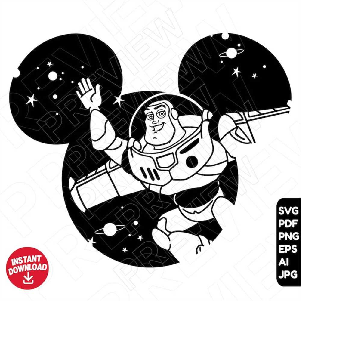 Toy Story SVG Buzz Lightyear ears svg clipart , cut file sil | Inspire ...