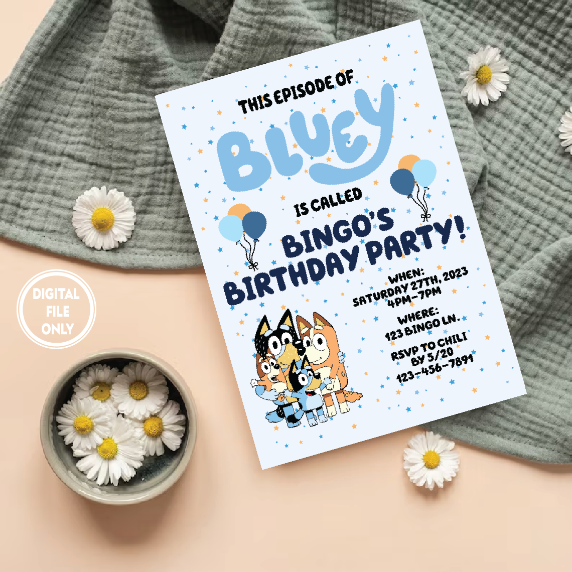 Personalized File Bluey Birthday Invitation Bluey and Bingo | Inspire ...