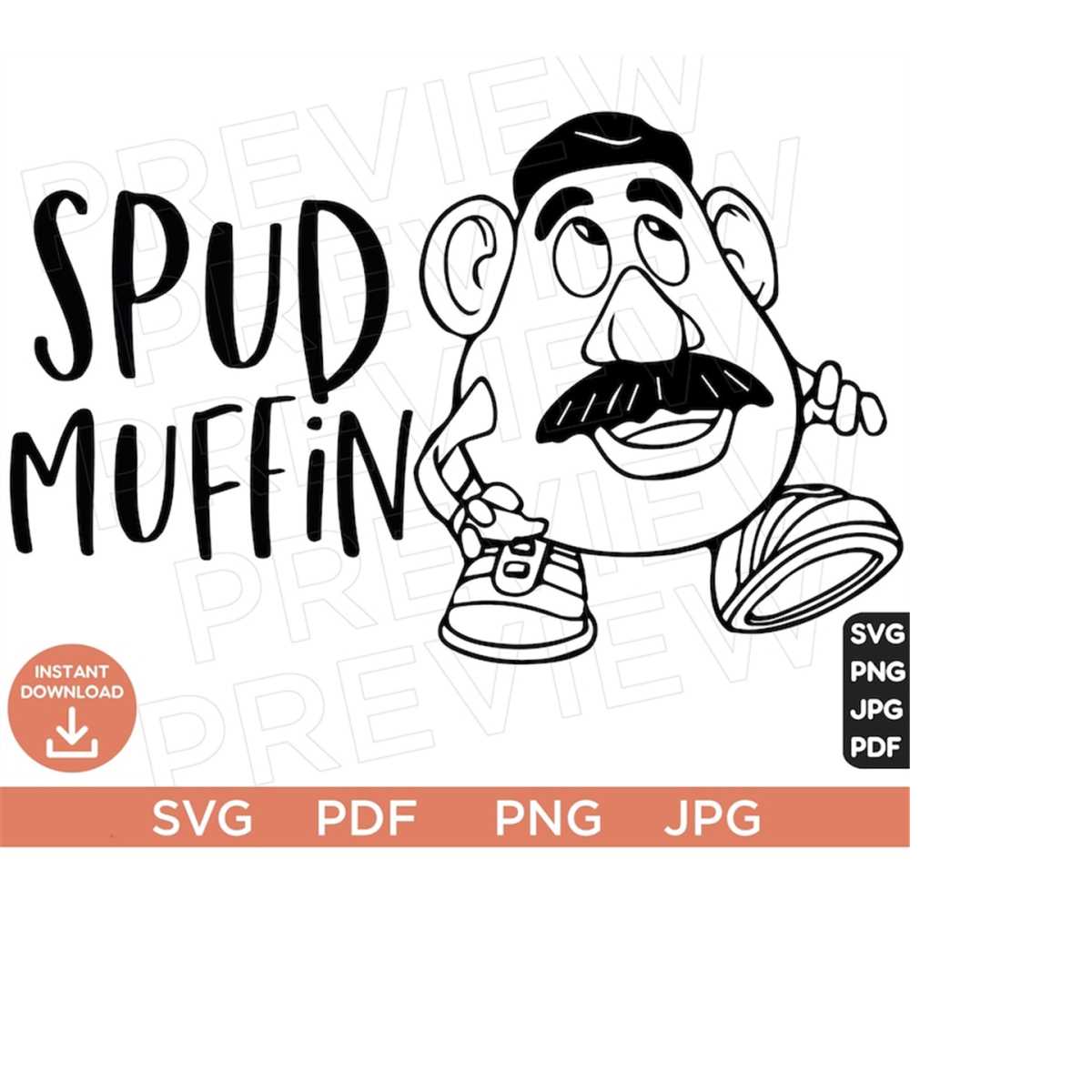 Spud Muffin Svg, Mr Potato Toy Story Svg Ears svg png clipar | Inspire ...