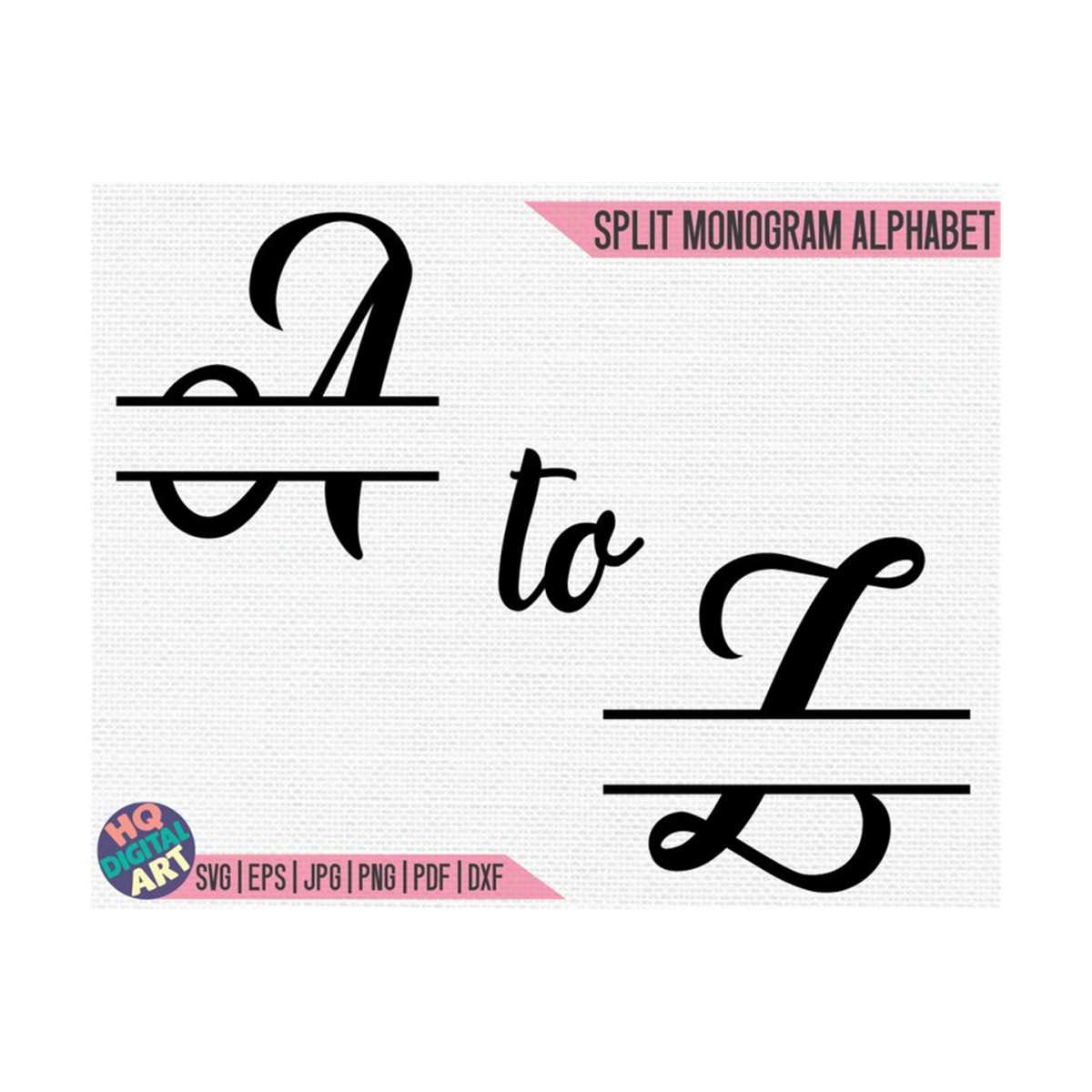 Split Monogram Alphabet SVG / Split Monogram Frame Alphabet | Inspire ...