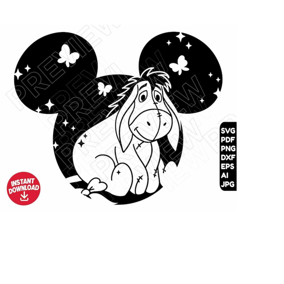 Eeyore SVG Winnie Pooh dxf clipart png , cut file outline si - Inspire ...