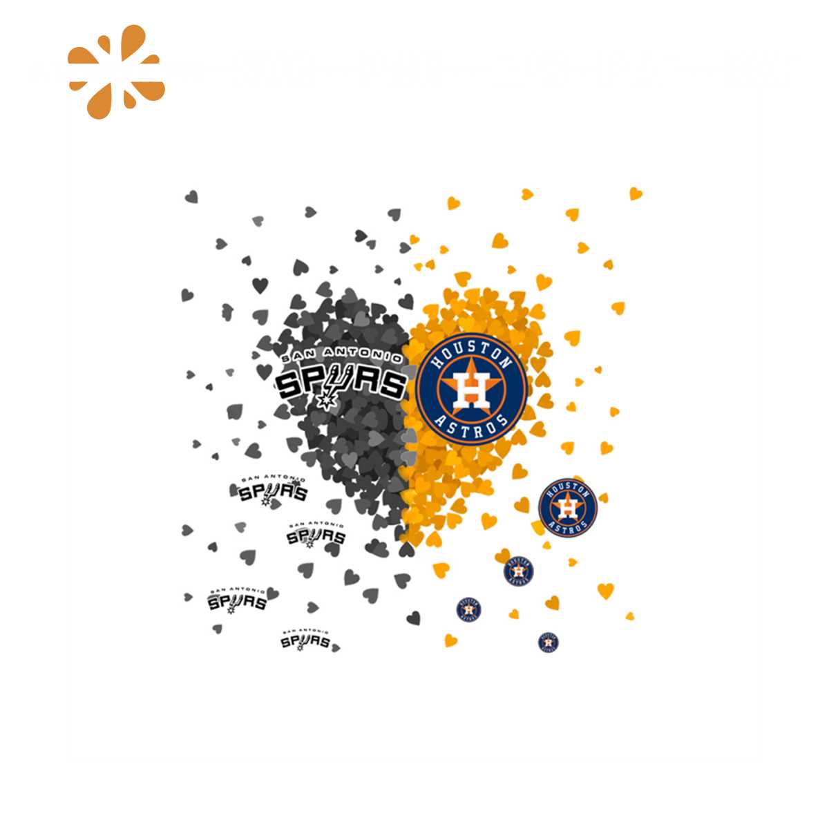 San Antonio Spurs And Houston Astros Heart Svg, Sport Svg, S | Inspire ...