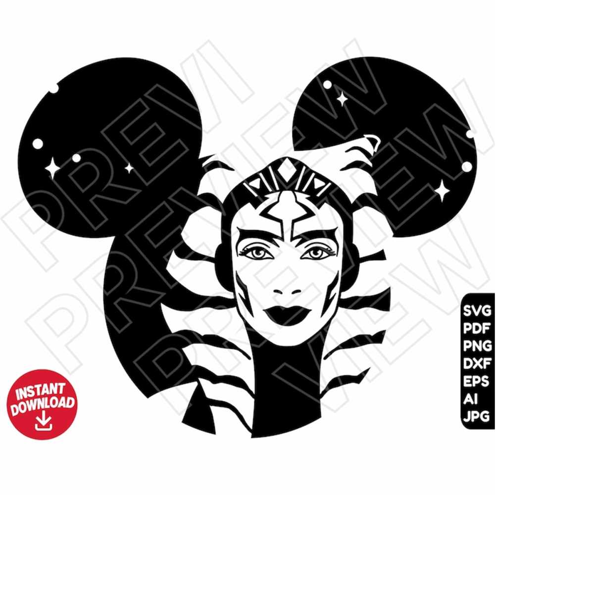 Ahsoka SVG ears , star wars , cut file outline silhouette - Inspire Uplift