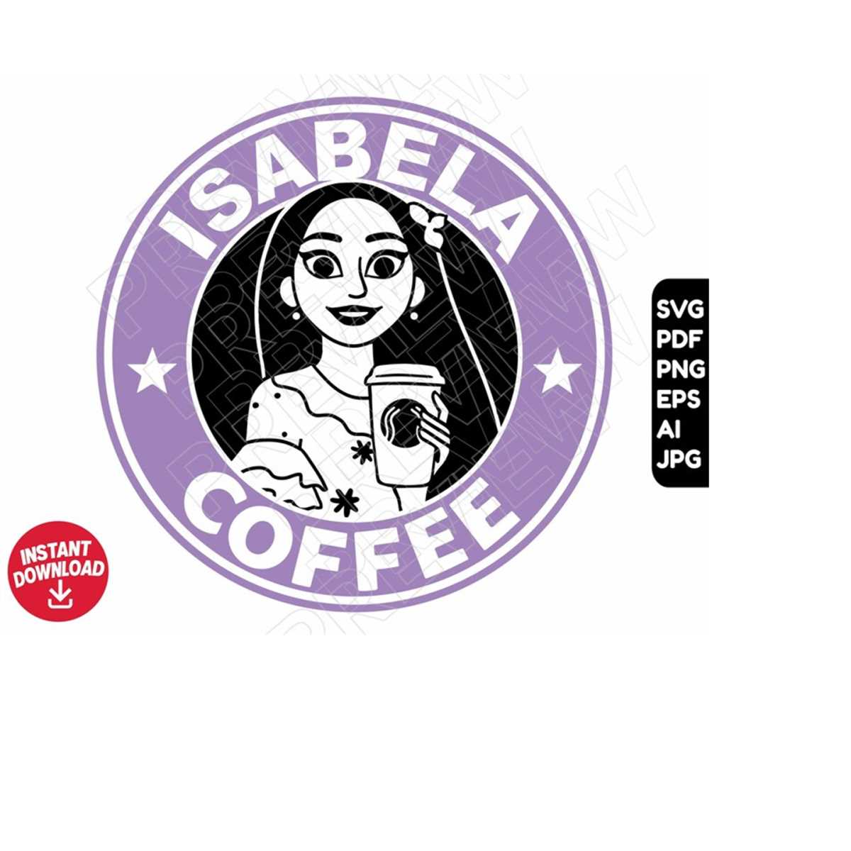 Charm SVG Isabela coffee png clipart , cut file layered by c - Inspire ...