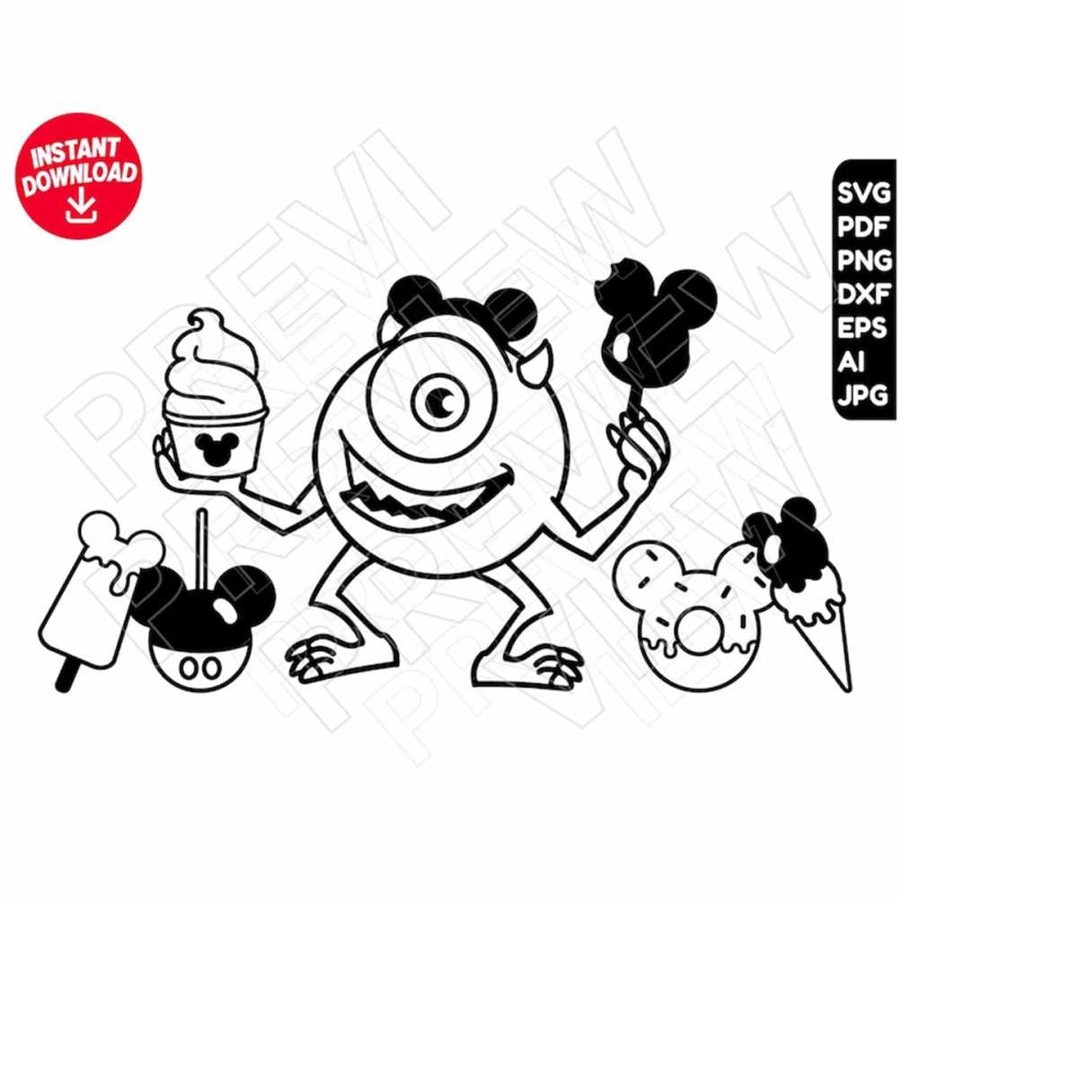 Mike Wazowski Outline