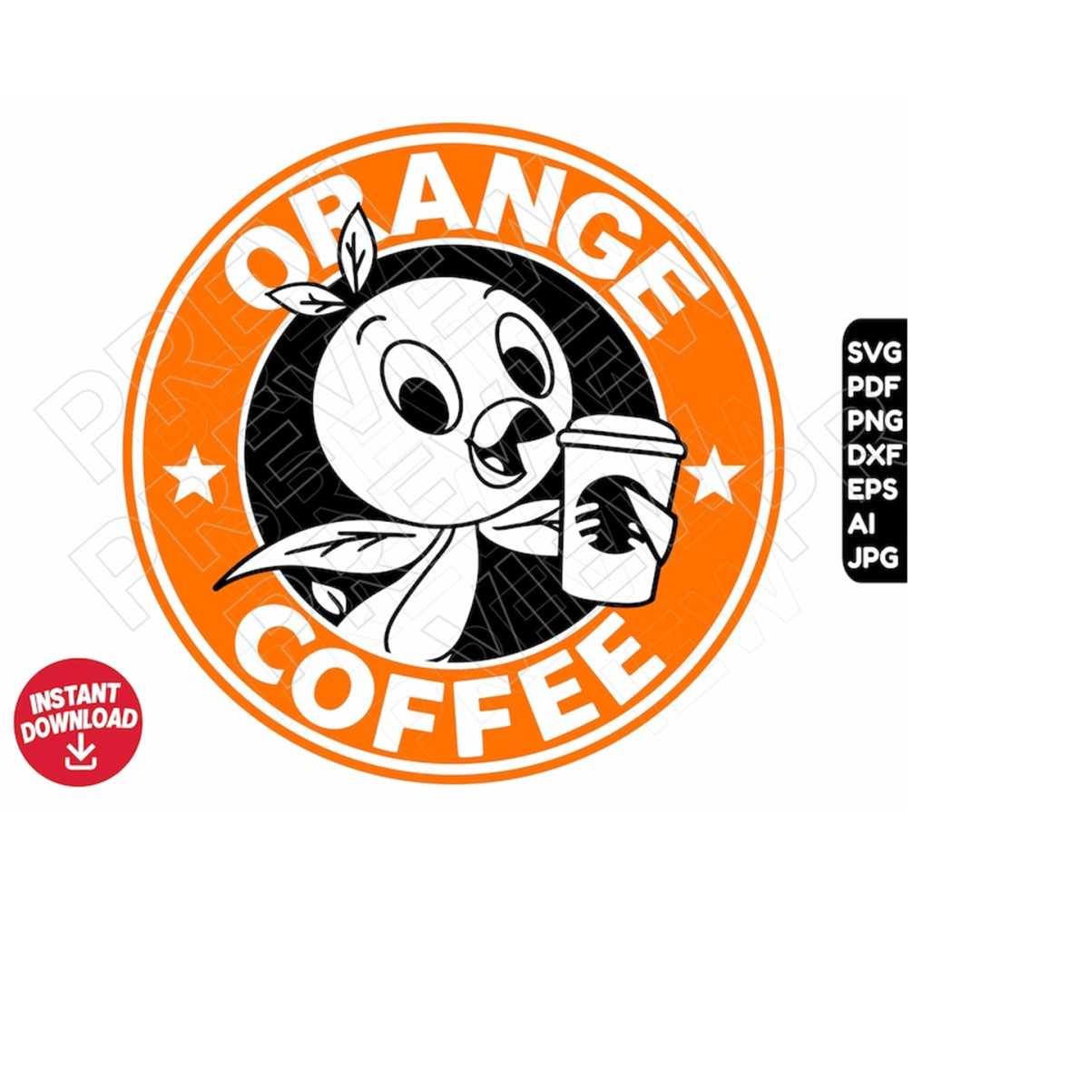 Orange Bird SVG disneyland coffee png dxf clipart , cut file - Inspire ...