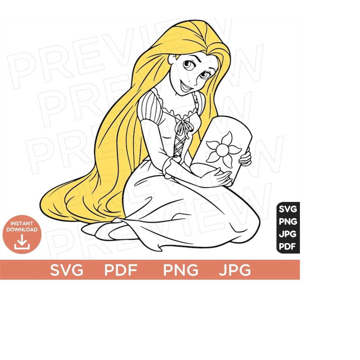 Rapunzel Princess Vector SVG, Tangled SVG, Disneyland Ears S - Inspire ...