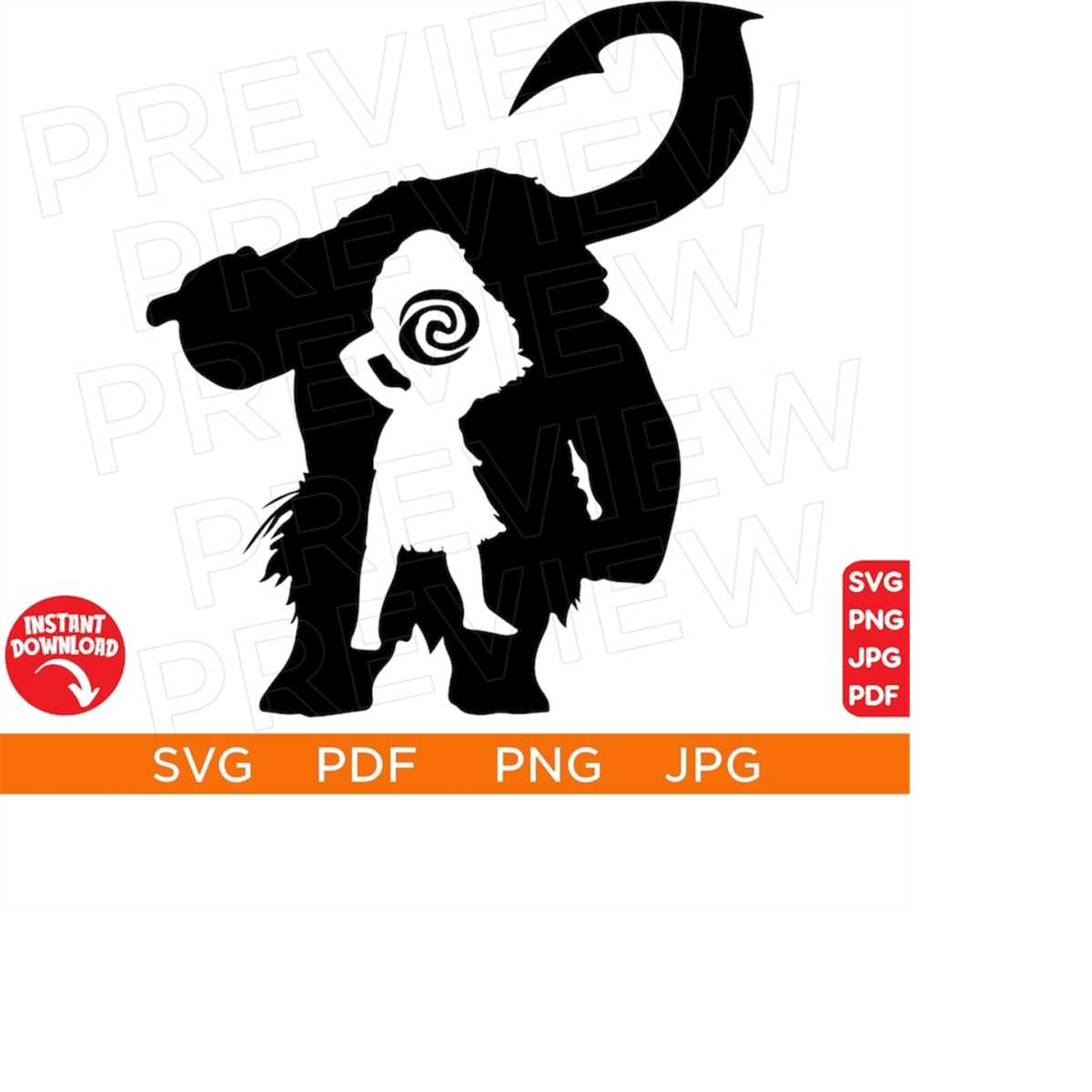 Maui and Moana vector SVG Princess SVG Disneyworld ears svg | Inspire ...