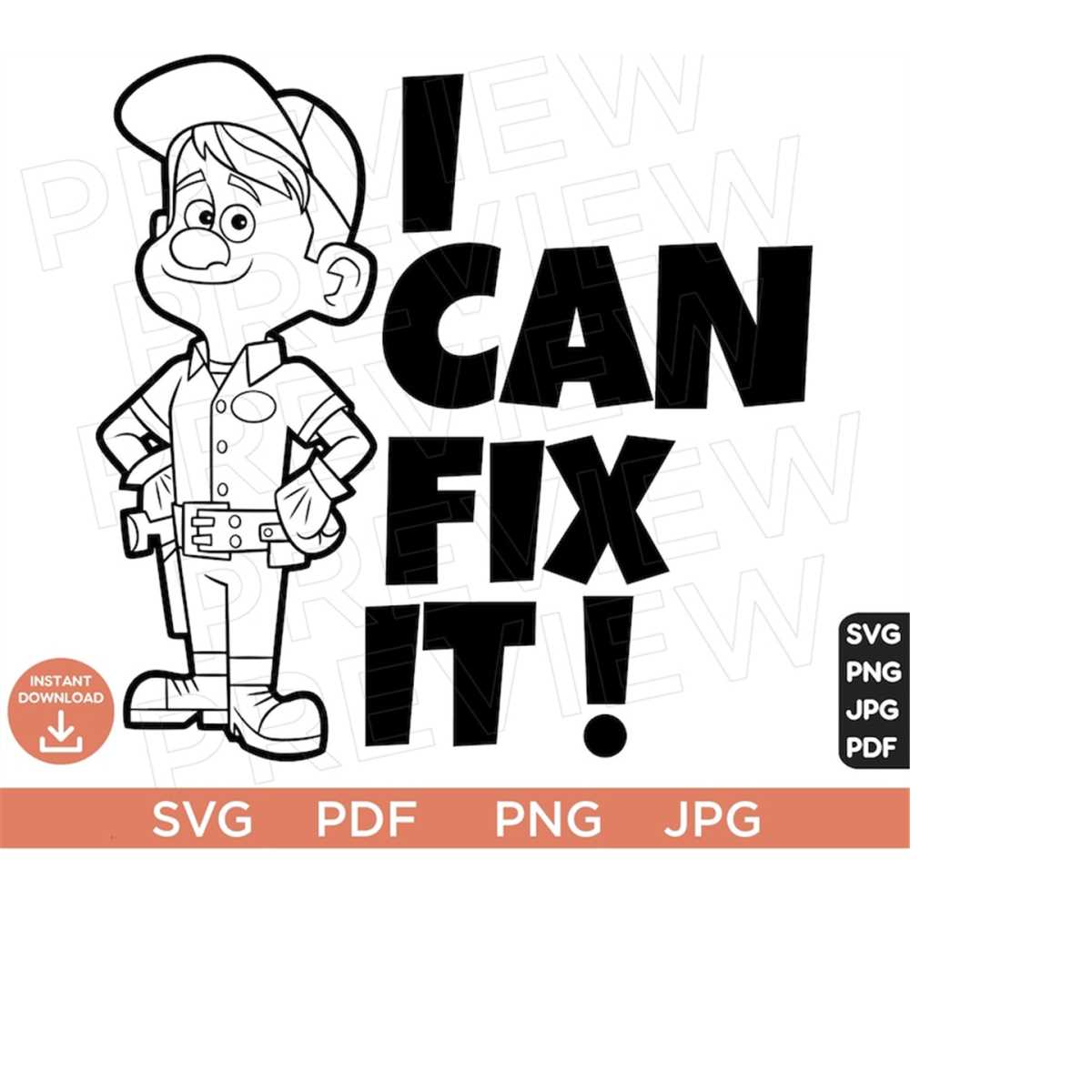 I Can Fix It! , Fix-It Felix Jr. SVG, Wreck-It Ralph SVG, Di - Inspire ...