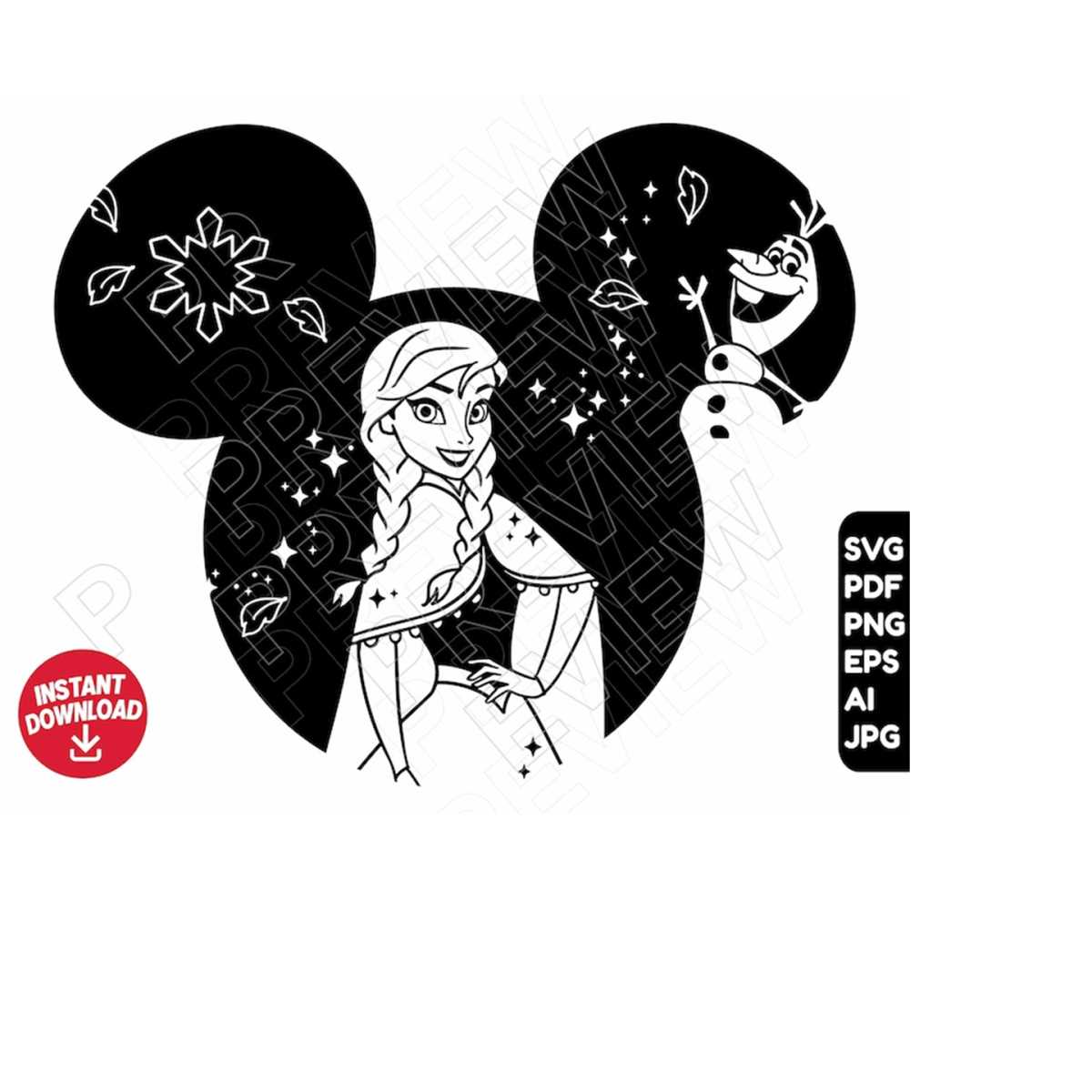 Frozen SVG Anna princess Olaf svg png clipart , cut file out - Inspire ...