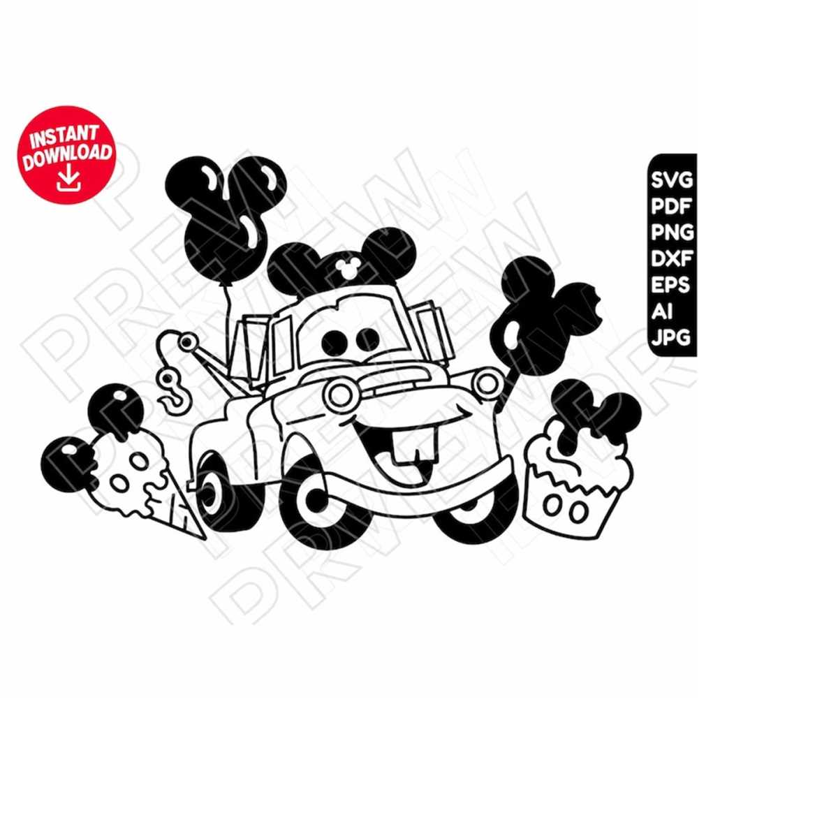 Cars SVG Tow Mater svg png clipart dxf disneyland snacks , c - Inspire ...