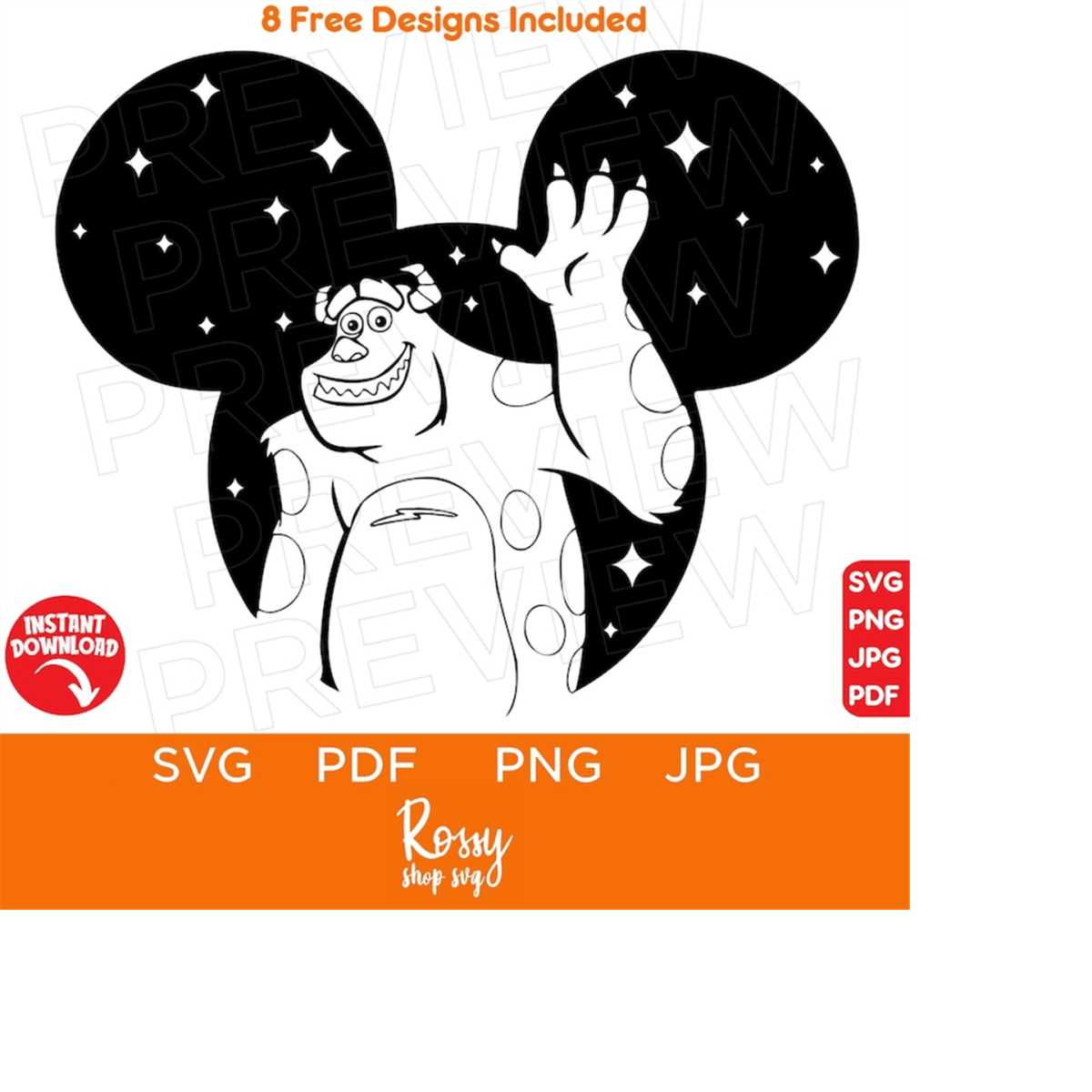 Monsters Mouse Head, Cut file Cricut, Family Vacation Svg, F - Inspire ...