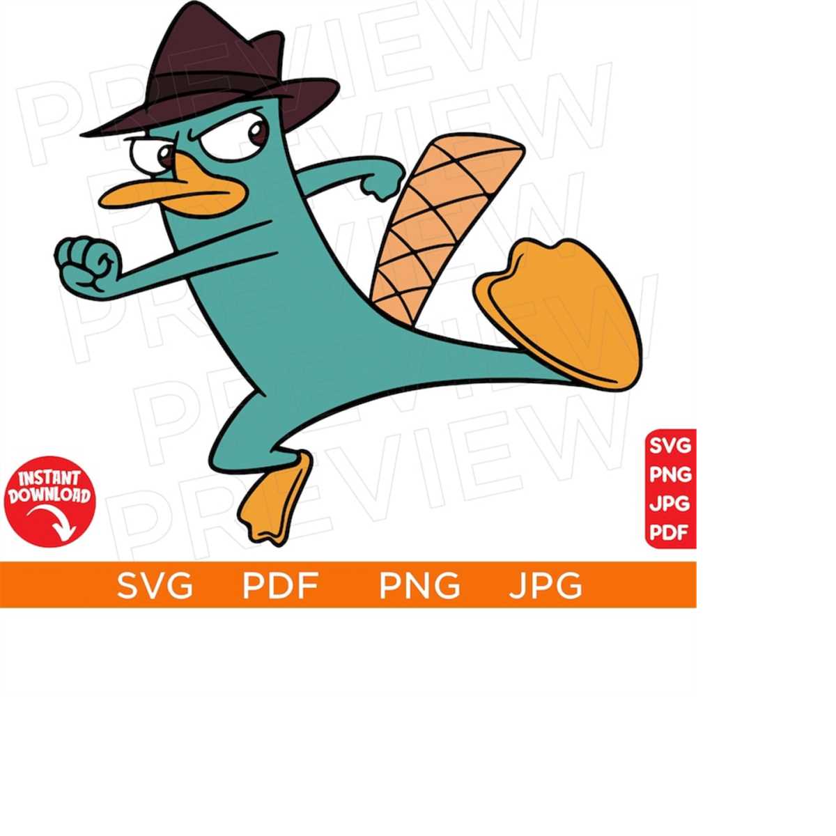 Perry the Platypus SVG, Phineas and Ferb SVG Disneyland Ears | Inspire ...