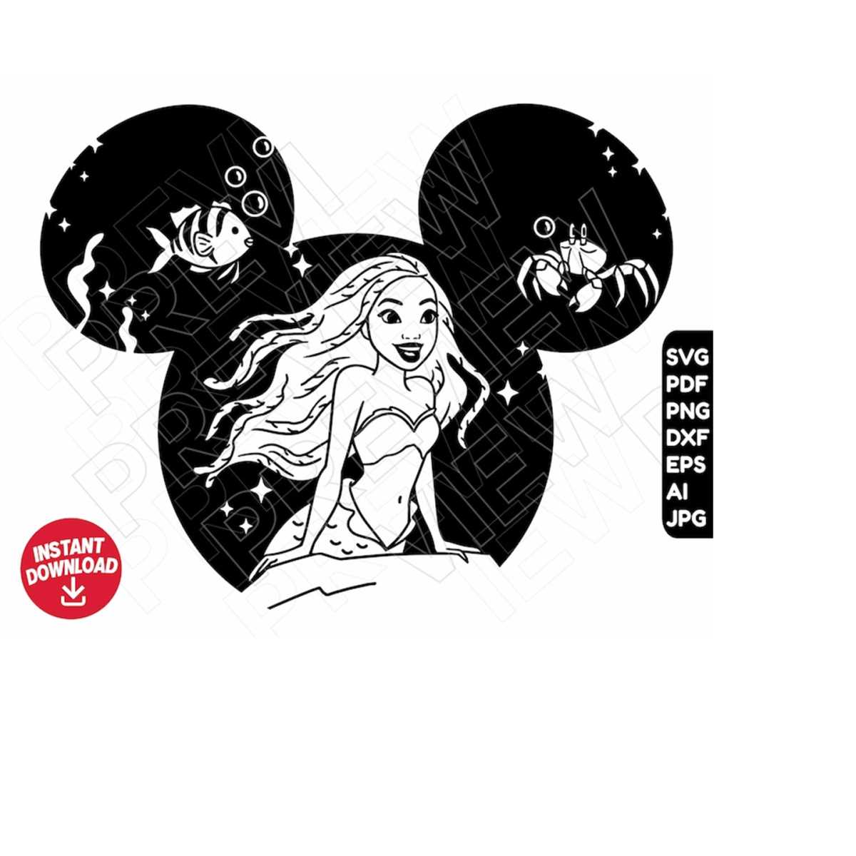 The little mermaid african american black ariel princess ear - Inspire ...