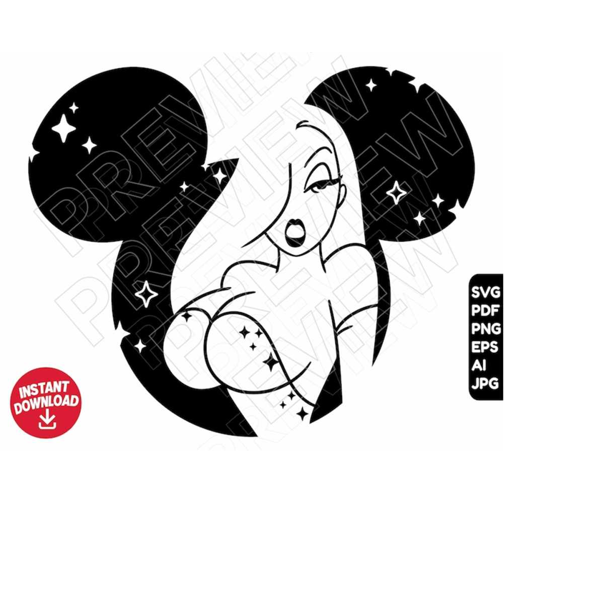 Jessica Rabbit SVG Disneyland ears svg png clipart , cut fil - Inspire ...