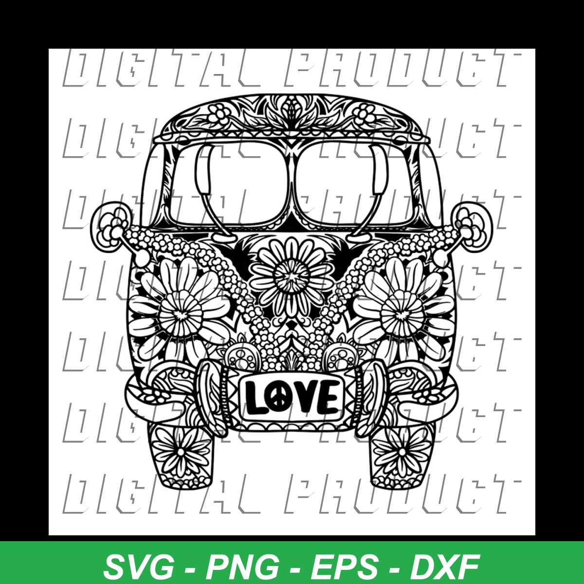 Mandala Van Svg, Vehicle Svg, Volksvagen Svg, Happy Van Svg, | Inspire ...