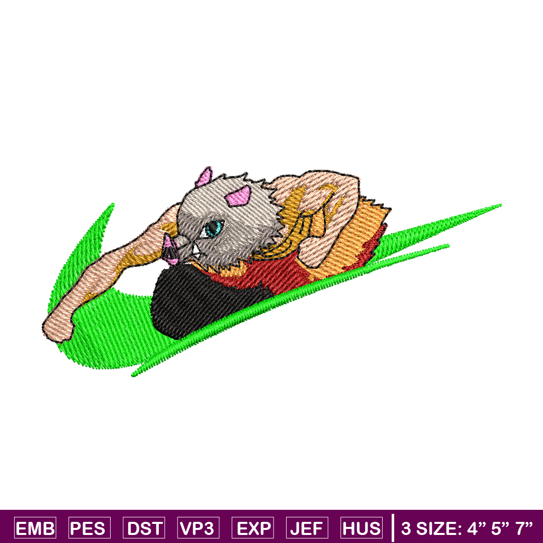 Inosuke Nike embroidery design, Kimetsu no Yaiba embroidery, | Inspire ...