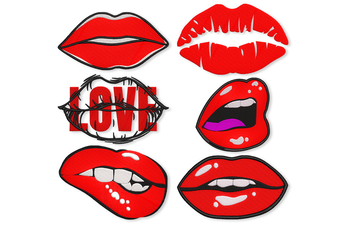 Lips Embroidery Designs. Lipstick Machine embroidery design | Inspire ...