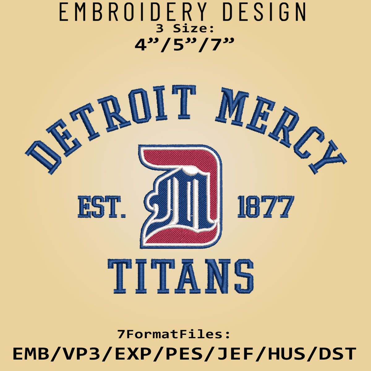 Detroit Mercy Titans embroidery design, NCAA Logo Embroidery - Inspire ...