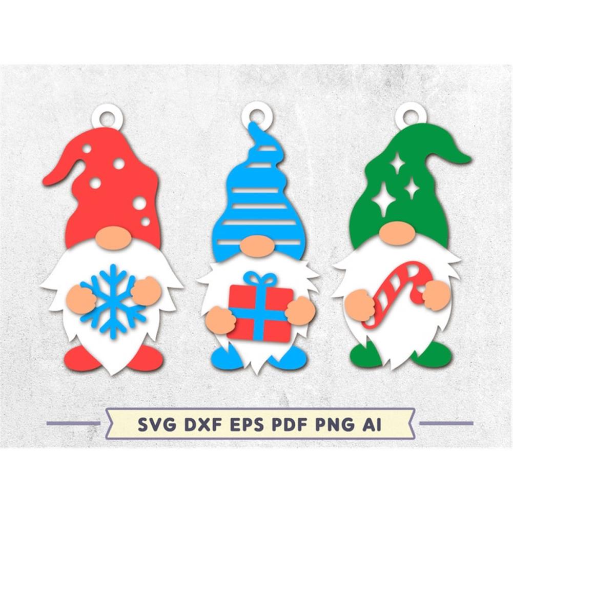 Christmas Gnomes SVG files, Laser Cut Gnomes Ornament SVG, M | Inspire ...