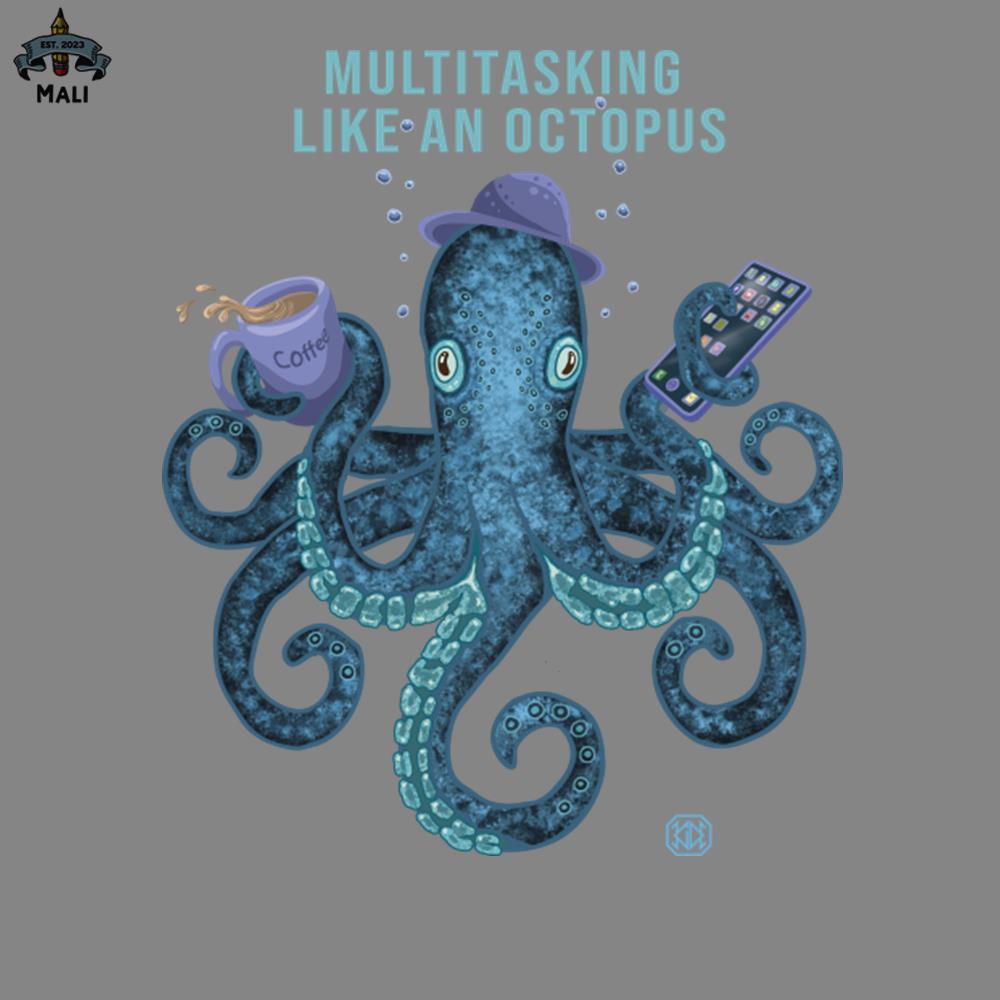 Funny multitasking octopus PNG - Inspire Uplift