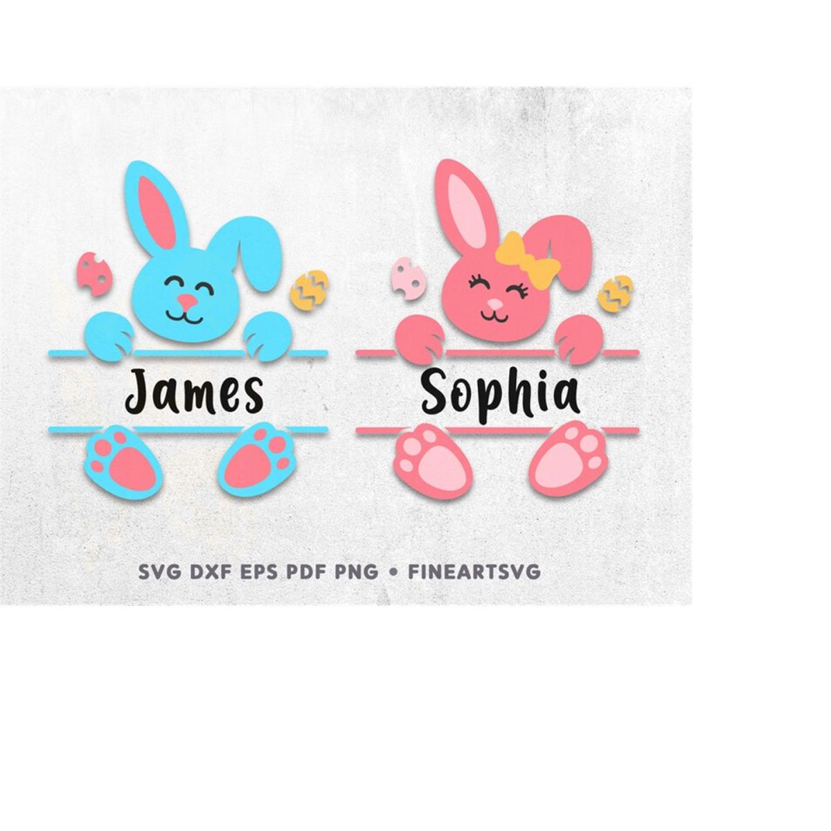 Baby Bunny Split Monogram SVG, Easter monogram svg, Baby one | Inspire ...