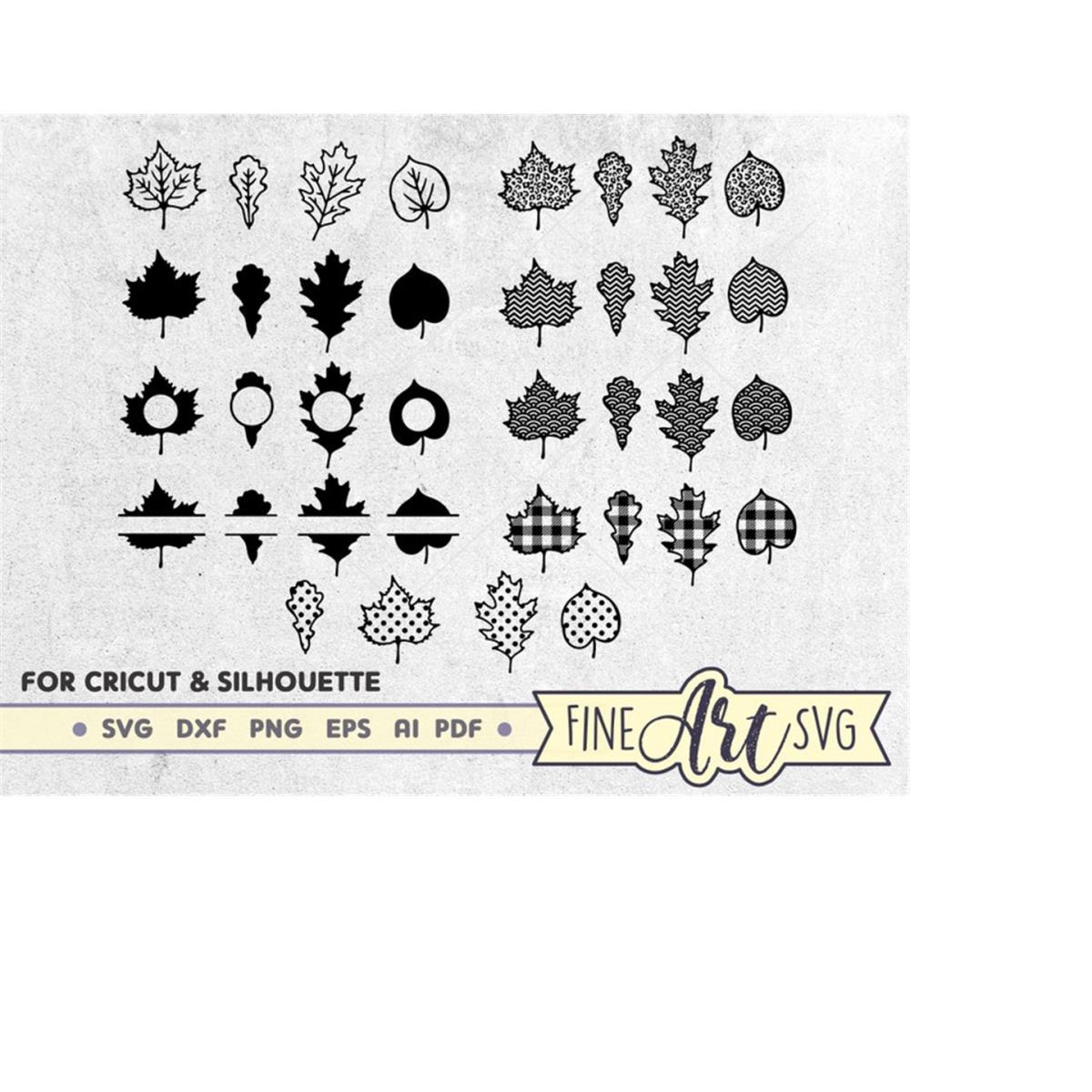 Fall leaf SVG Bundle, Fall Monogram SVG File, Maple Leaf Mon | Inspire ...