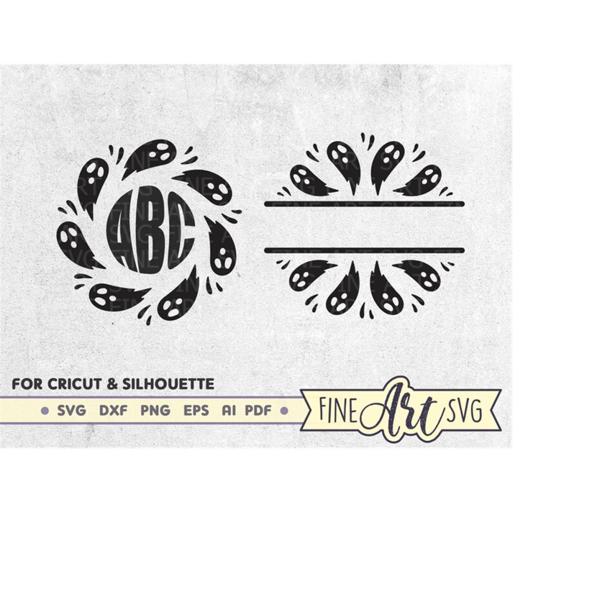 Ghost svg, Monogram frame svg, Ghost frame svg, Halloween mo - Inspire ...