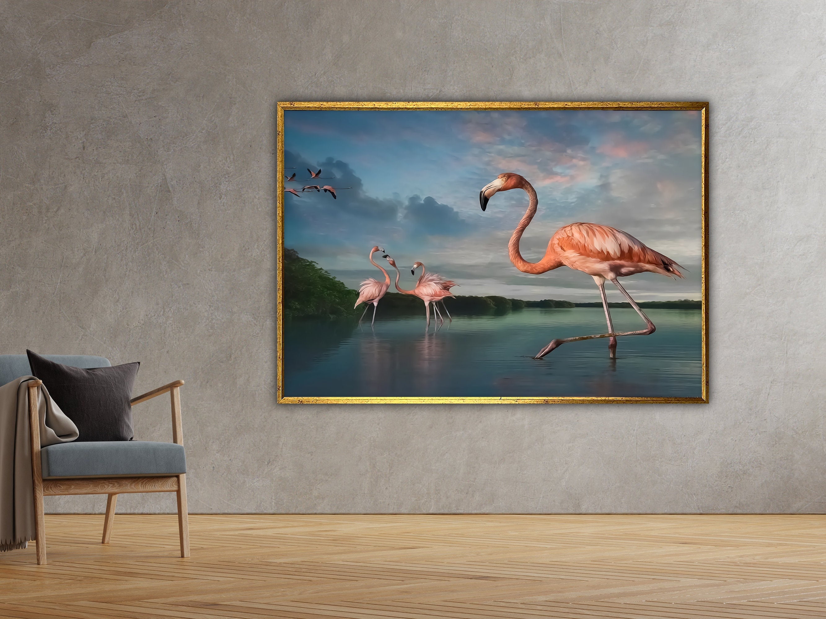 Flamingo Canvas Wall Art, Animal Wall Art, Pink Flamingo Wal | Inspire ...