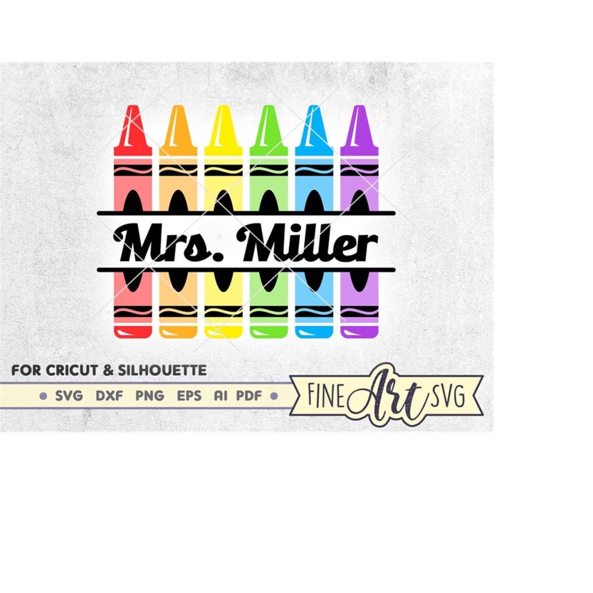 Crayon Split Monogram svg, Teacher Name svg, Classroom Crayo | Inspire ...