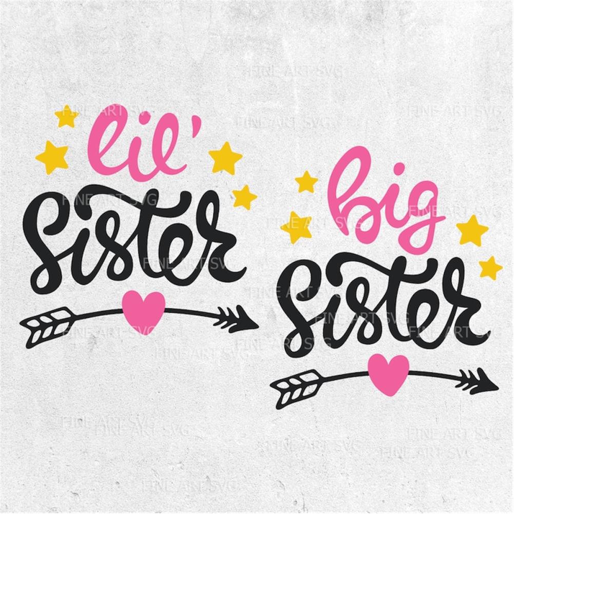 Lil Sister svg, Big Sister svg, Little Sister svg design, Li | Inspire ...