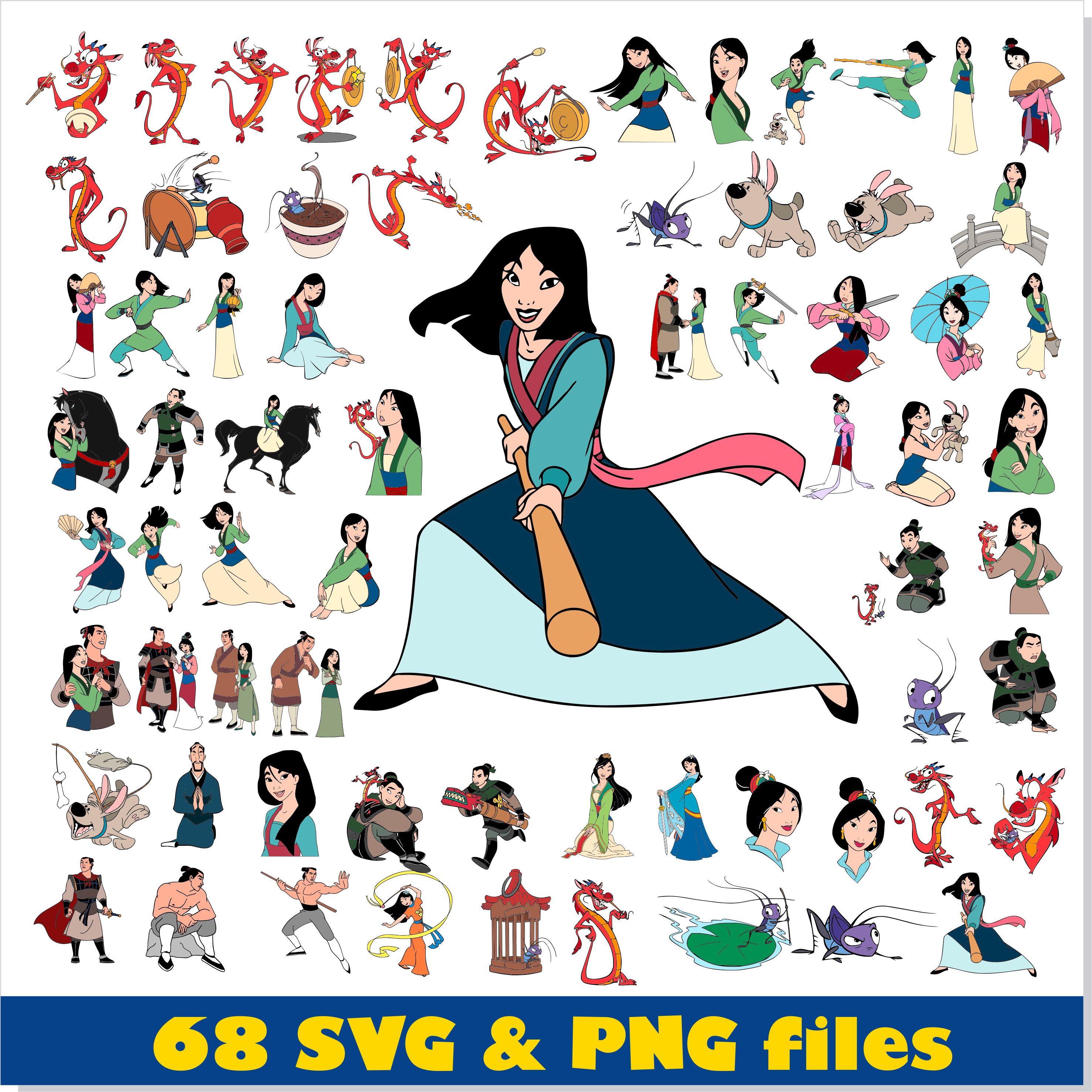 Mulan SVG PNG Bundle, Mulan Dragon SVG PNG Clipart, Princess | Inspire ...