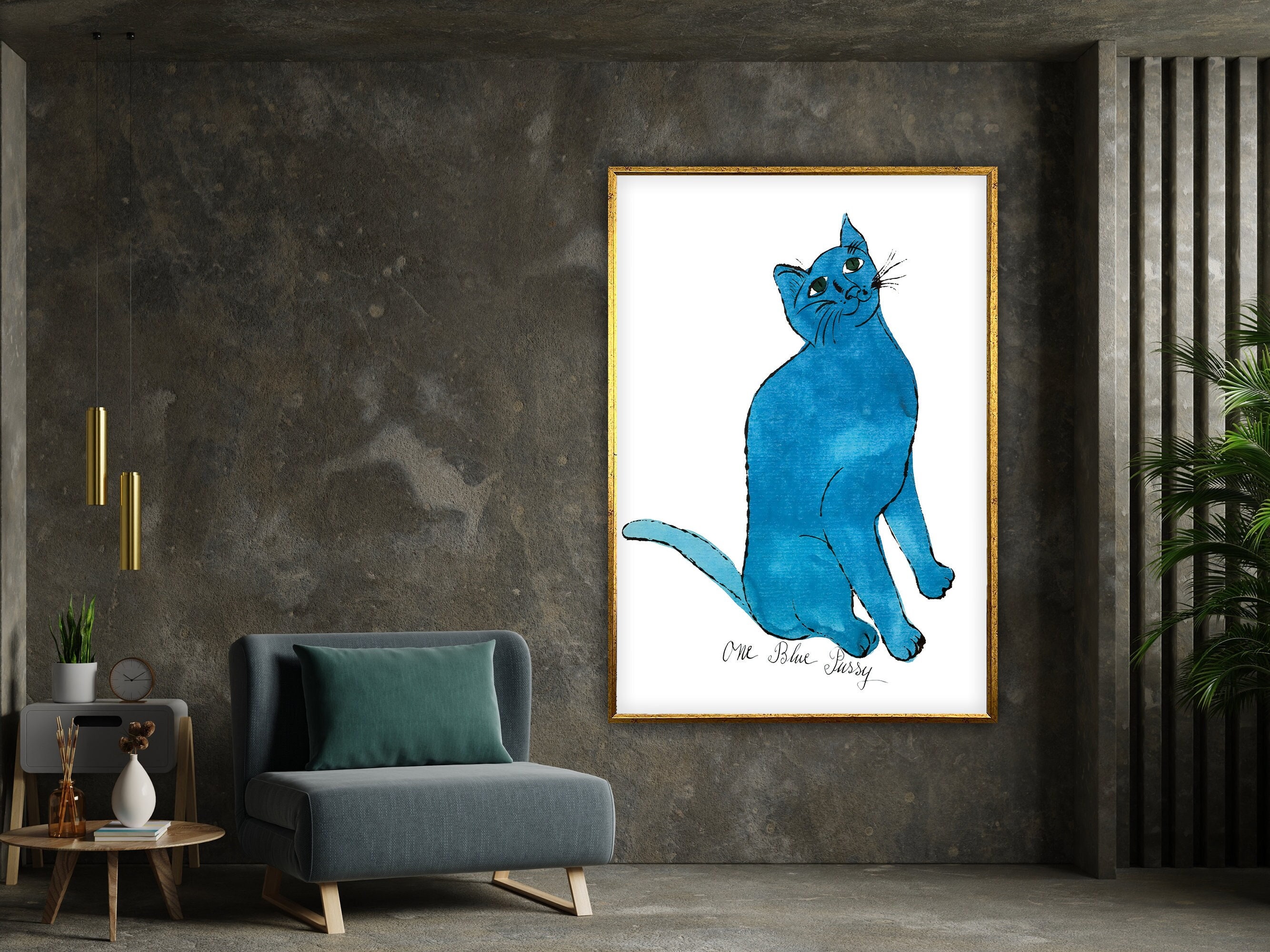 Cat Print On Canvas, Modern Wall Art, Extra Large Wall Art, - Inspire ...