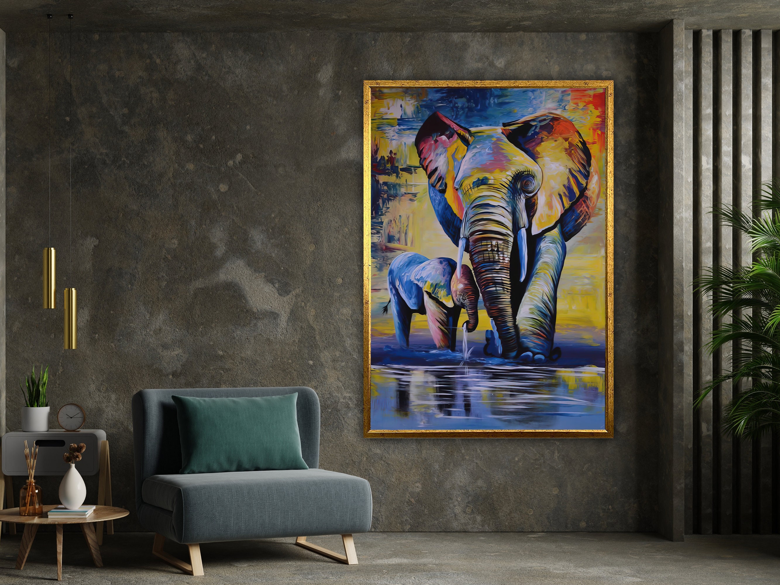 Colorful Elephant,Multicolor Elephant Canvas,Canvas Prints,A | Inspire ...