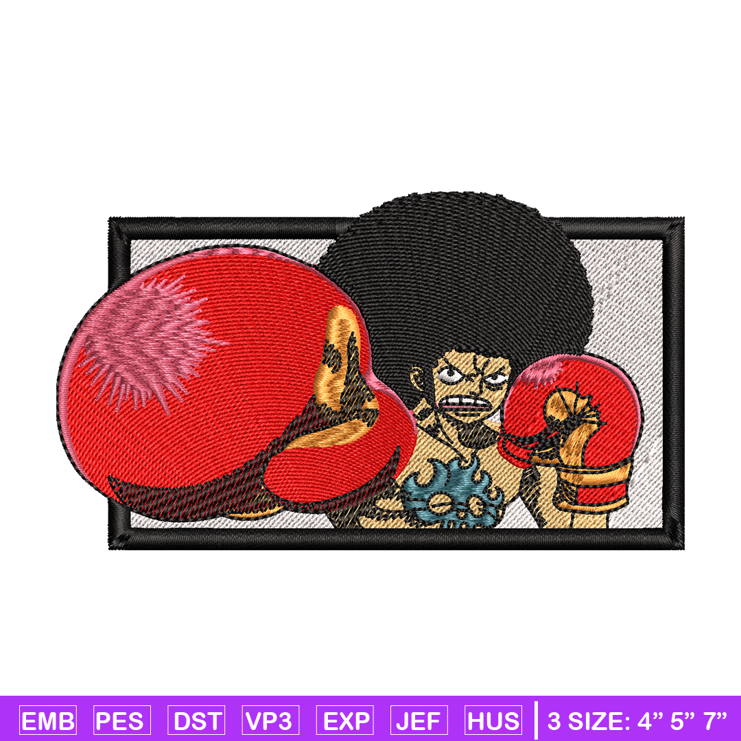 Afro Luffy embroidery design, One Piece embroidery, embroide - Inspire ...