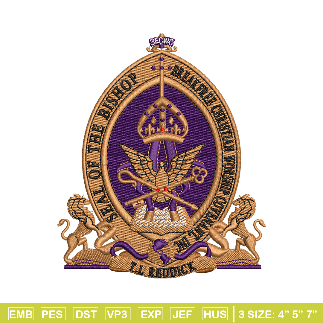 Bishop Seal Logo embroidery design, logo embroidery, Embroid | Inspire ...