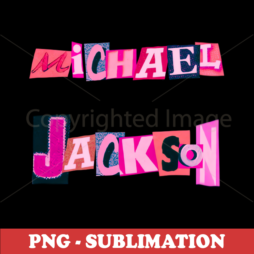 Michael Jackson Sublimation PNG - Colorful Text Art - Transf - Inspire ...
