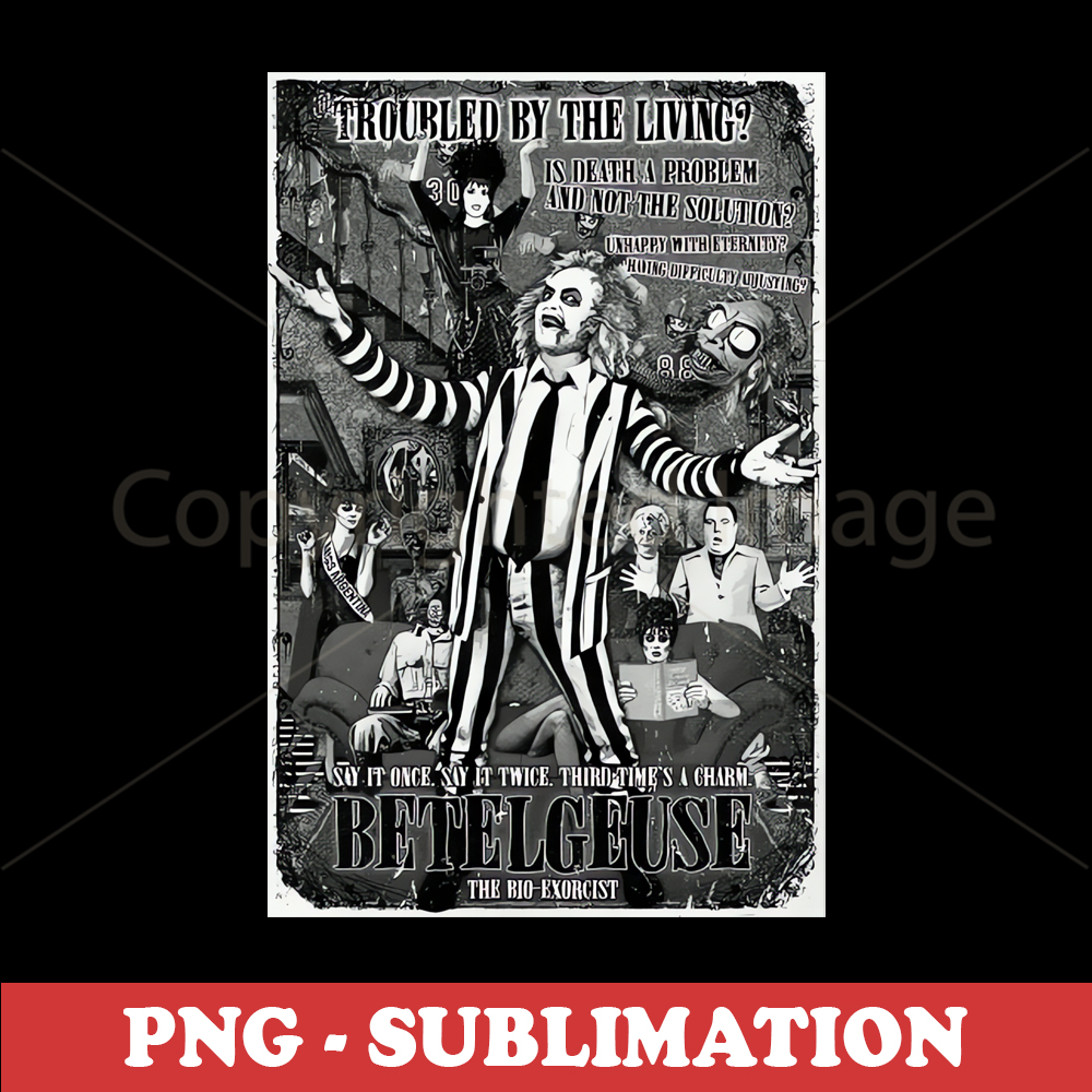 Beetlejuice - The Bio-Exorcist - Vibrant B&W PNG Digital Dow - Inspire ...