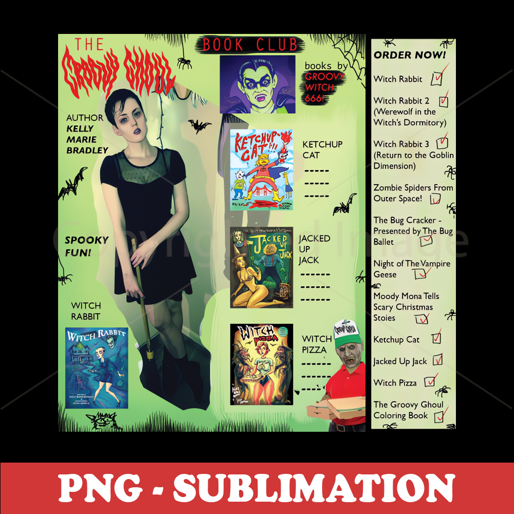 Groovy Ghoul Book Club - Spooky Sublimation PNG Digital Down | Inspire ...