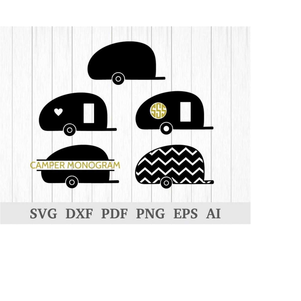 Camper svg, Camper Monogram SVG, Camping svg, Camper Van svg - Inspire ...