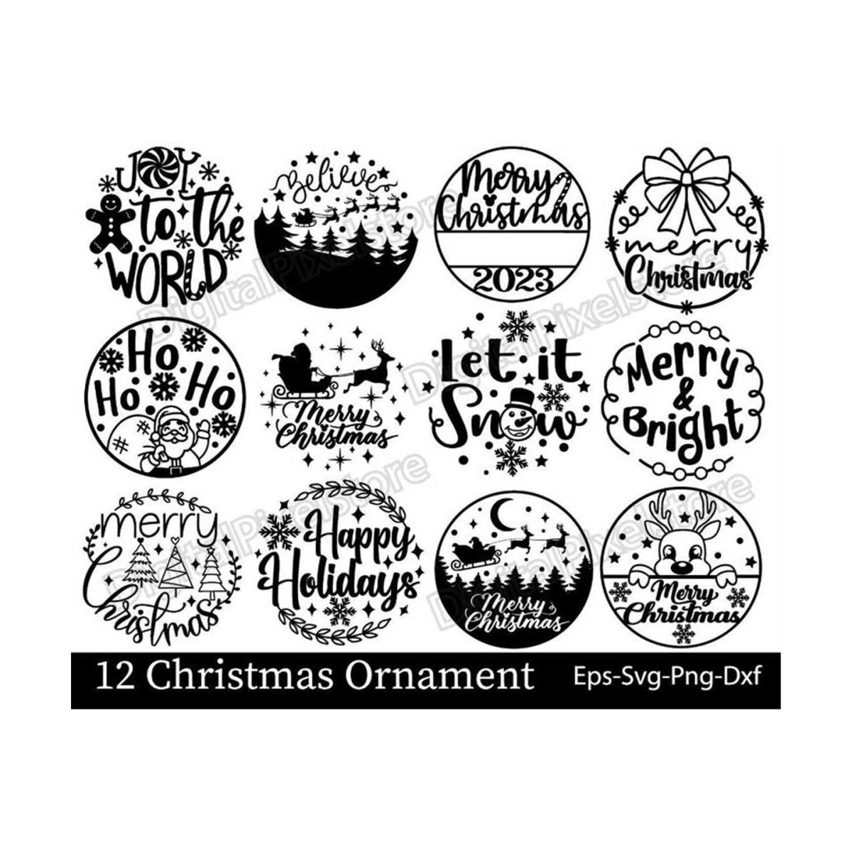Christmas Ornament Svg Bundle Christmas Svg Believe Svg Chri Inspire