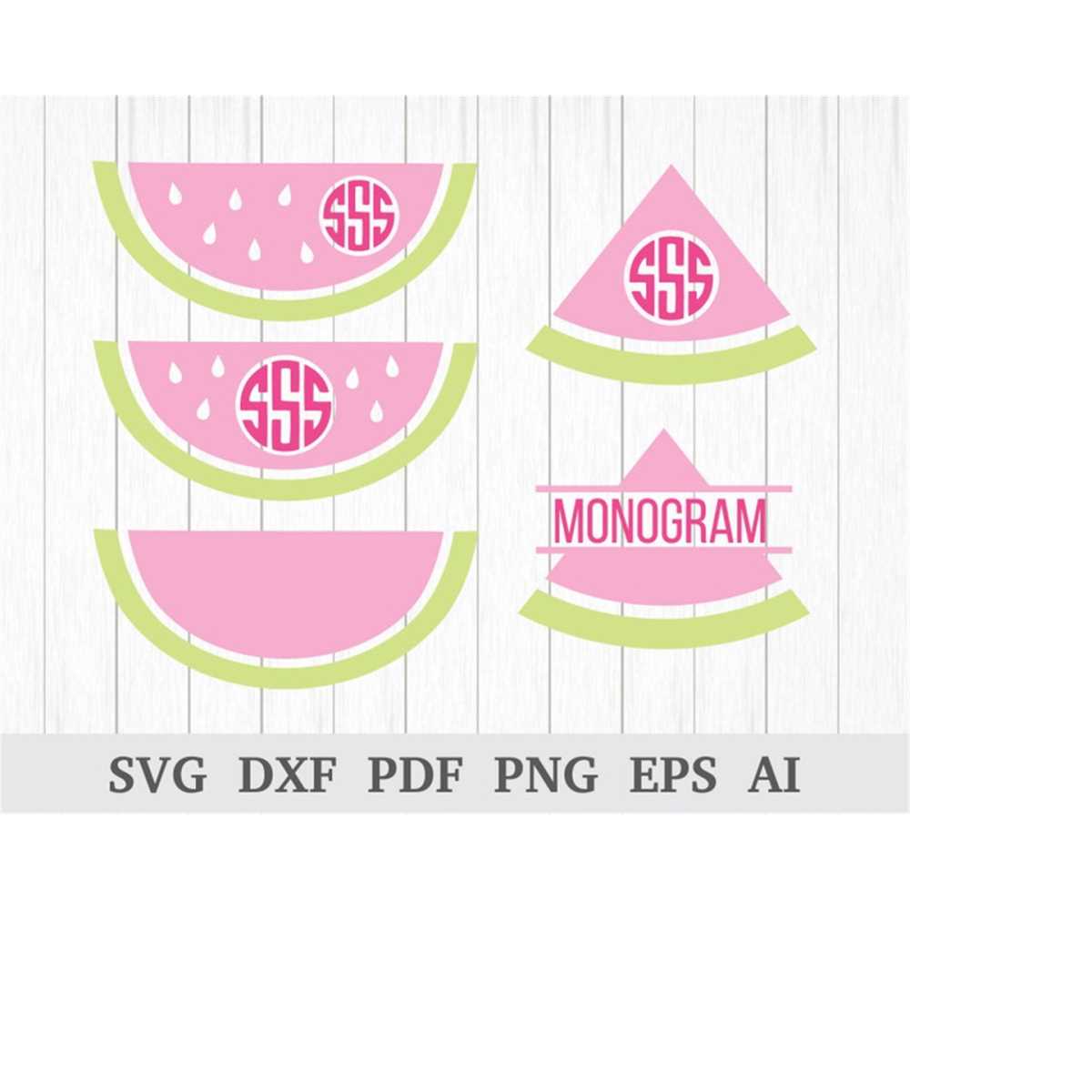Watermelon Monogram SVG File, Watermelon SVG, Fruits SVG, Su - Inspire ...