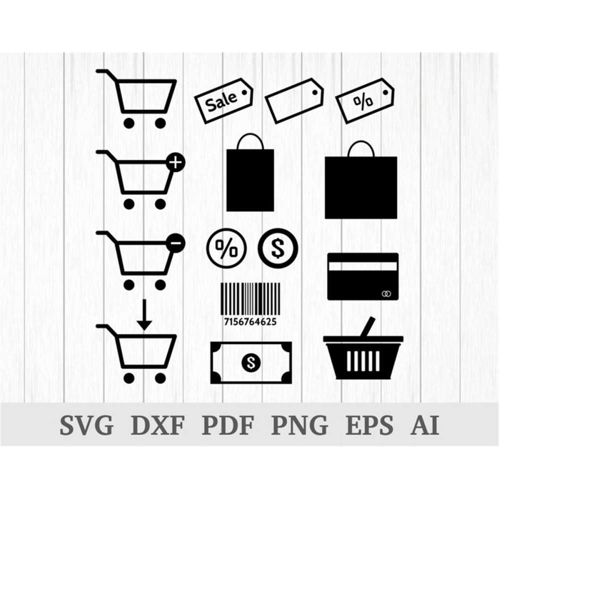 Shopping svg , Shopping bag svg, Shopping cart svg, Barcode | Inspire ...