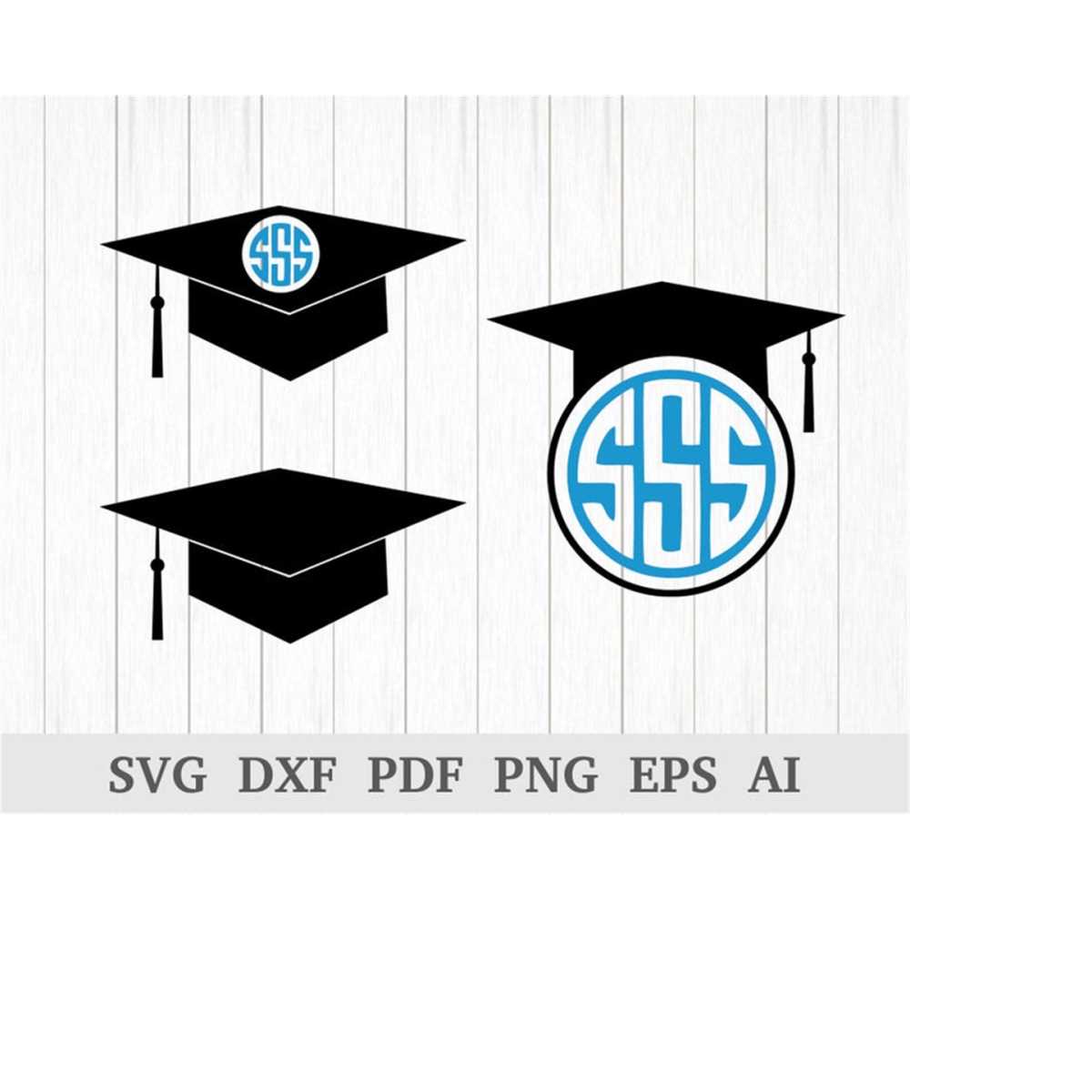 Graduation Cap Monogram Decal